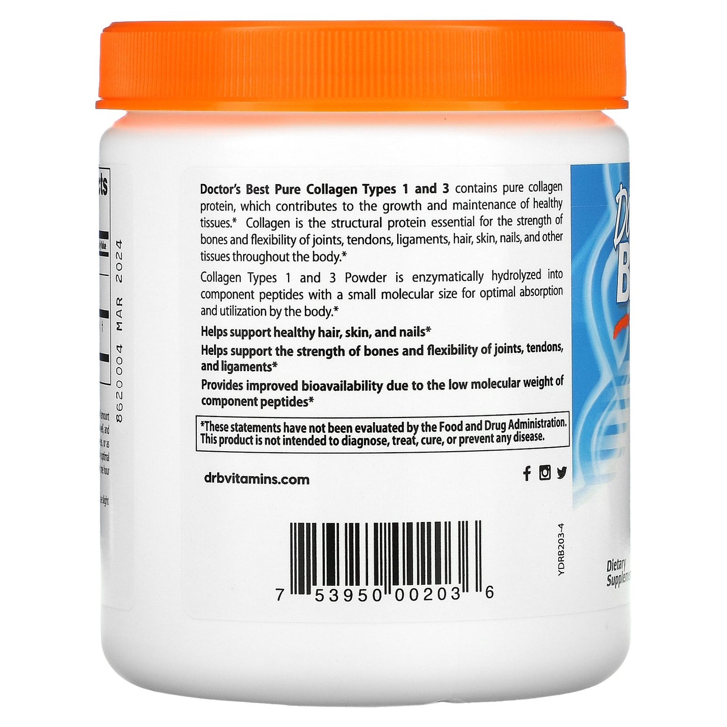 Doctor's Best Pure Collagen Types 1 and 3 Powder, 7.1 oz (200 g)
