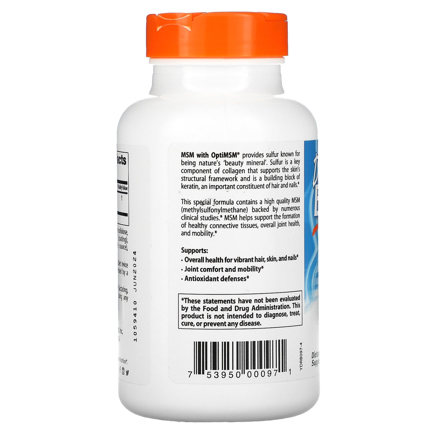 Doctor's Best MSM with OptiMSM, 1,500 mg, 120 Tablets