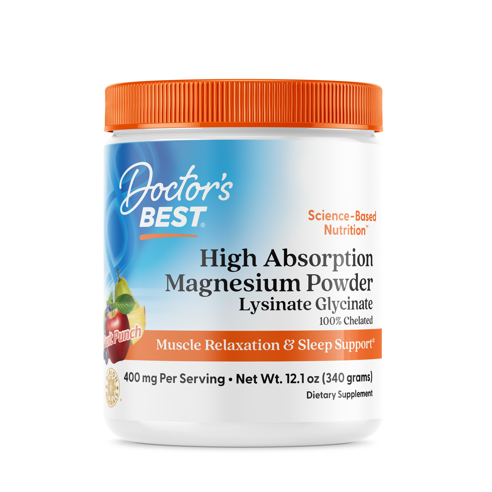 Doctor's Best High Absorption Magnesium Powder Lysinate Glycinate 100%