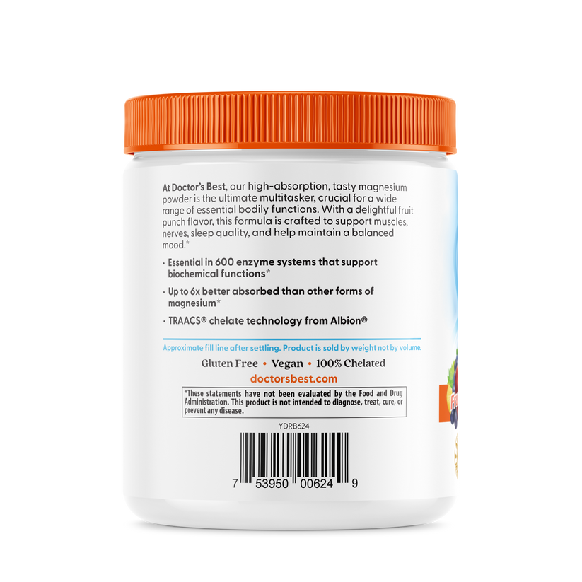 Doctor's Best High Absorption Magnesium Powder Lysinate Glycinate 100%